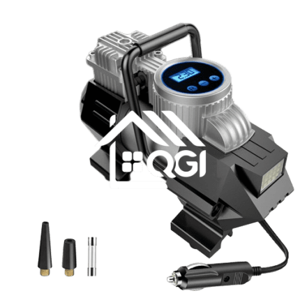 MINI COMPRESSEUR D'AIR PORTATIF AVEC LAMPE LED 12V RHINO - QGI